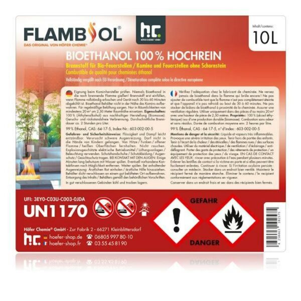 1*10λτ Bιοαιθανόλη 100% Höfer Chemie GmbH - e-tzaki.gr